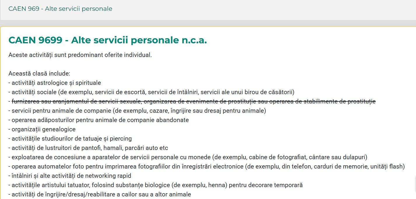 Dilema zilei: Este sau nu este introdusă prostituţia în noile coduri CAEN